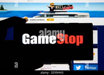 Montreal, Canada - February 3, 2021: Wallstreetbets Reddit group ...