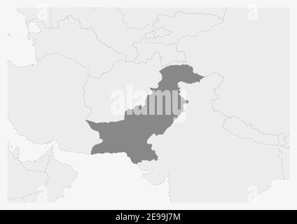Asia with highlighted Pakistan map. Vector Illustration Stock Vector ...