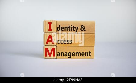 IAM, identity and access management symbol. Concept words 'IAM ...