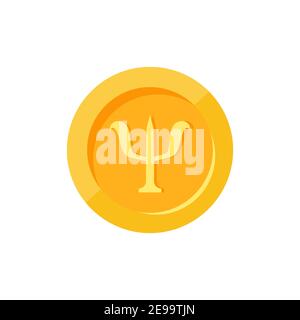 Golden coin with Greek letter Psi. Neuropsychology and Psychotherapy ...