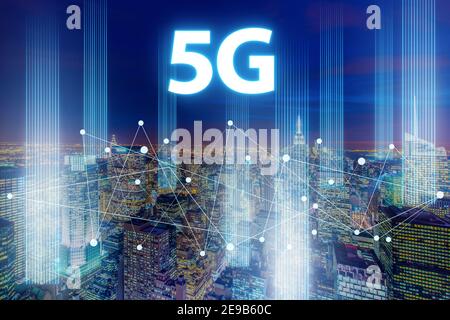 Concept of 5g networks in the large cities Stock Photo - Alamy
