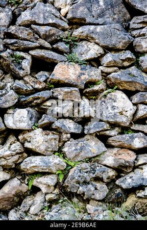 Frontal view of the limestone dry-stone walls over Lansdowne Hill in ...