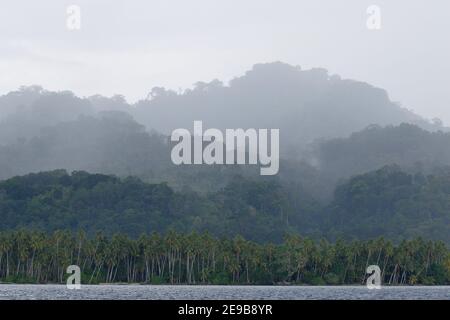 Island of Kolombangara, viewed from Blackett Strait, Solomon Islands ...
