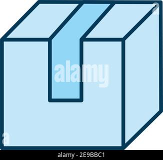 closed light blue packaging box over a white background Stock Vector ...