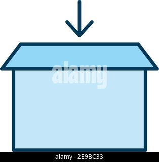 blue packing box with one arrow Stock Vector Image & Art - Alamy