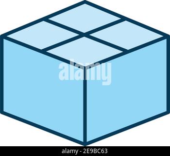 closed light blue packaging box over a white background Stock Vector ...