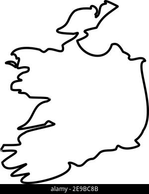 Map of Ireland. Solid black map vector illustration Stock Vector Image ...