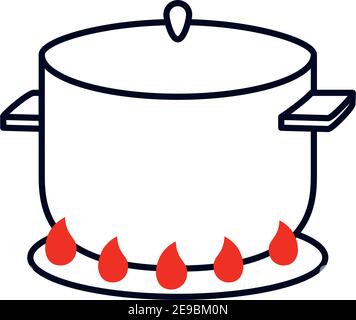 Isolated cooking pot over a white background - Vector Stock Vector ...