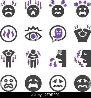 Stress glyph icon. Anxiety and panic attack. Emotional problem ...