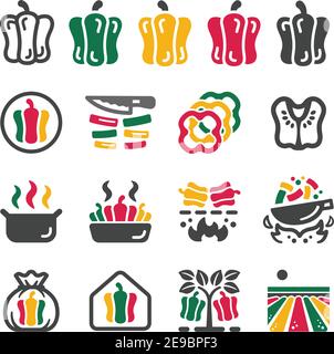 slice green pepper color icon vector illustration Stock Vector Image ...