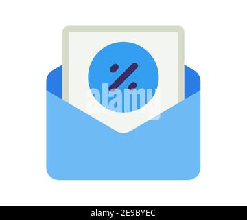 discount sales envelope single isolated icon with dashed line style ...