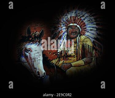 Face Apache Red Indian drawing works , Indigenous peoples of the ...