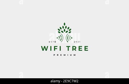 tree wifi logo design vector Stock Photo - Alamy