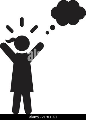 Chat icon vector female person profile avatar with speech bubble symbol ...