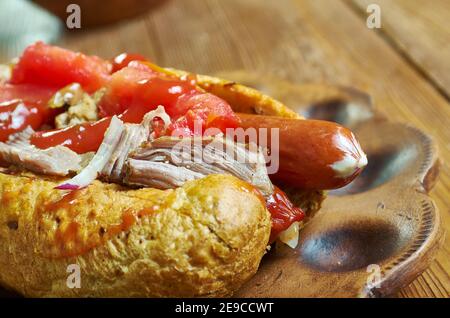 Halv special - Swedish hot dog variety that consists of a standard hot ...