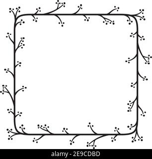 Tree border black on white seamless vector border. Monochrome Christmas ...