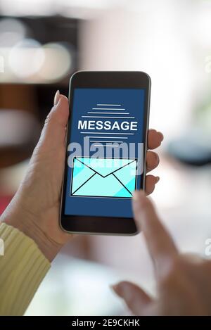 Smartphone screen displaying an email sending concept Stock Photo - Alamy
