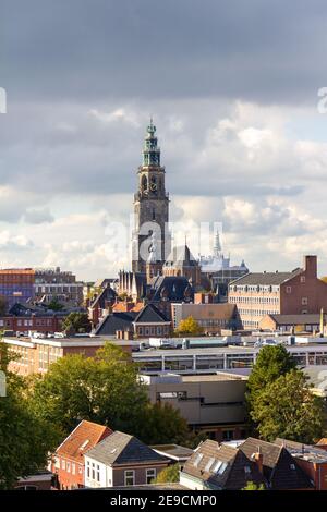 Medieval Martini church and Martinitoren tower in the city center of ...