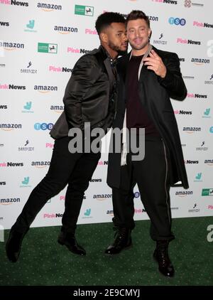 Duncan James and his partner Rodrigo Reis depart the annual TV Choice ...