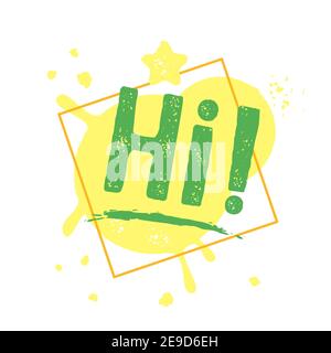 Cartoon hi speech bubble, vector illustration. Black outlines Stock ...