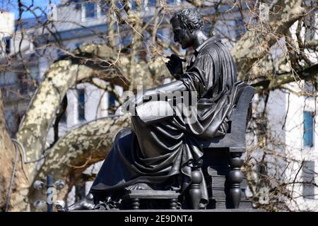 Ile Rousseau with statue of Jean-Jacques Rousseau, Geneva, Canton of ...