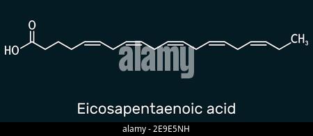 Eicosapentaenoic acid, EPA, icosapentaenoic acid, icosapent molecule ...