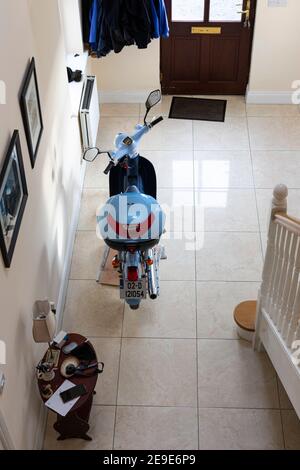 Keeping Motorbike inside house Stock Photo - Alamy