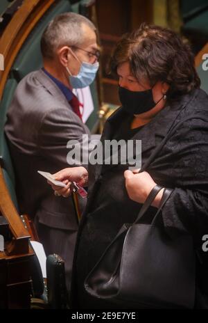 Open Vld's Maggie De Block pictured during the funeral ceremony for ...
