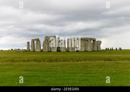 Stonehenge from side view on cloudy spring day Stock Photo - Alamy