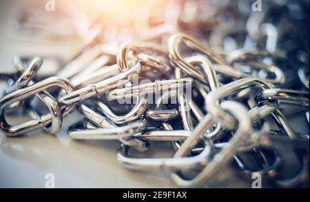 close up detail of a metal chain Stock Photo - Alamy
