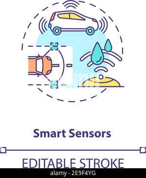 smart sensors industry 5 line icon vector illustration Stock Vector ...