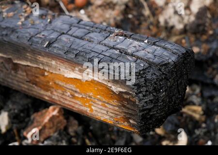 Burned piece of wood, Lyon, France Stock Photo - Alamy