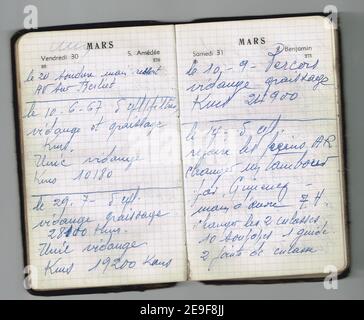 Old diary, France, 1962 Stock Photo - Alamy