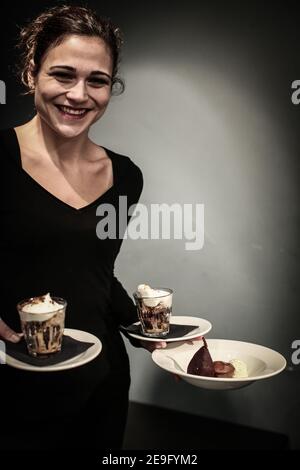 Food and drink being prepared and served at Christmas parties at Bush ...