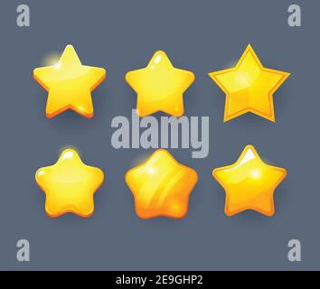 Vector star icons set. Collection icon design for game, ui, banner ...
