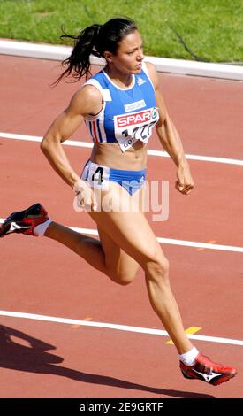 France's Carima Louami competes on women's 100 meters heats during the ...