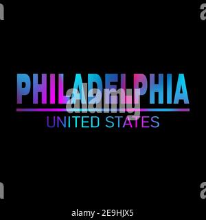 Philadelphia. Colorful typography text banner. Vector the word ...