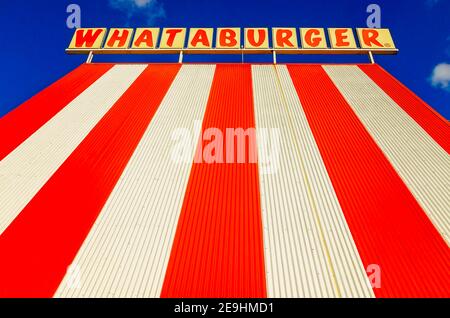 The Whataburger restaurant is pictured with its classic A-frame ...