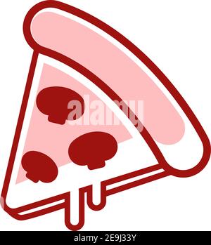 Slice of pizza, illustration, vector on a white background Stock Vector ...