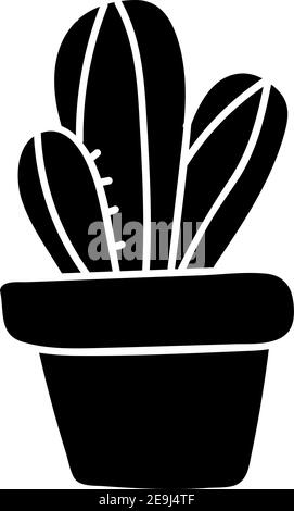 Spikey cactus in pot, illustration, vector on a white background Stock ...