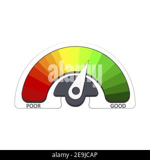 Customer satisfaction chart meter. Scale color with arrow. Abstract ...