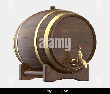 Beer barrel isolated on background. 3d rendering- illustration Stock ...