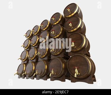 Beer barrel isolated on background. 3d rendering- illustration Stock ...