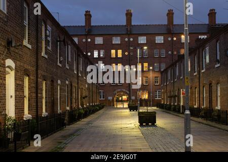 Anita Street Victorian terraced house with Victoria Square at twilight ...