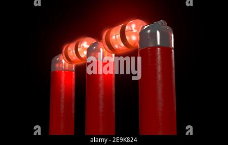 Red electronic cricket wickets with bails and illuminating LED lights ...