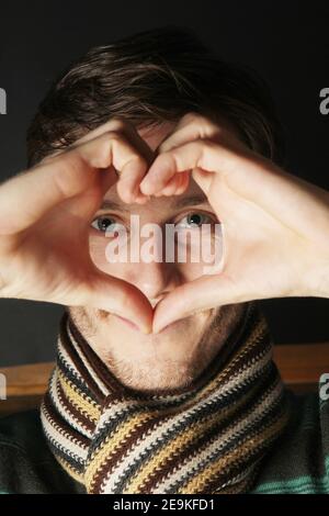Handsome man makes hand sign okay, ok gesture. Happy guy, correct ...
