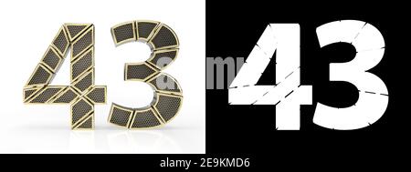 gold 43 number 3d illustration render Stock Photo - Alamy