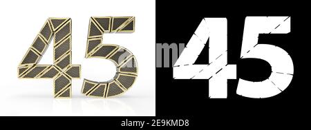 number 45 (number forty-five) perforated with small holes on the metal ...