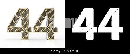 44 gold number 3d illustration render Stock Photo - Alamy