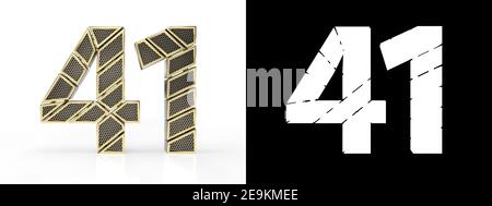 gold 41 number 3d illustration render Stock Photo - Alamy